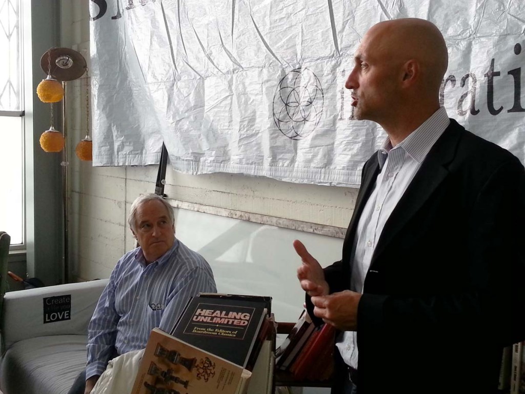 David Holley and Greg Delaune at Freespace entrance | San Leandro Next